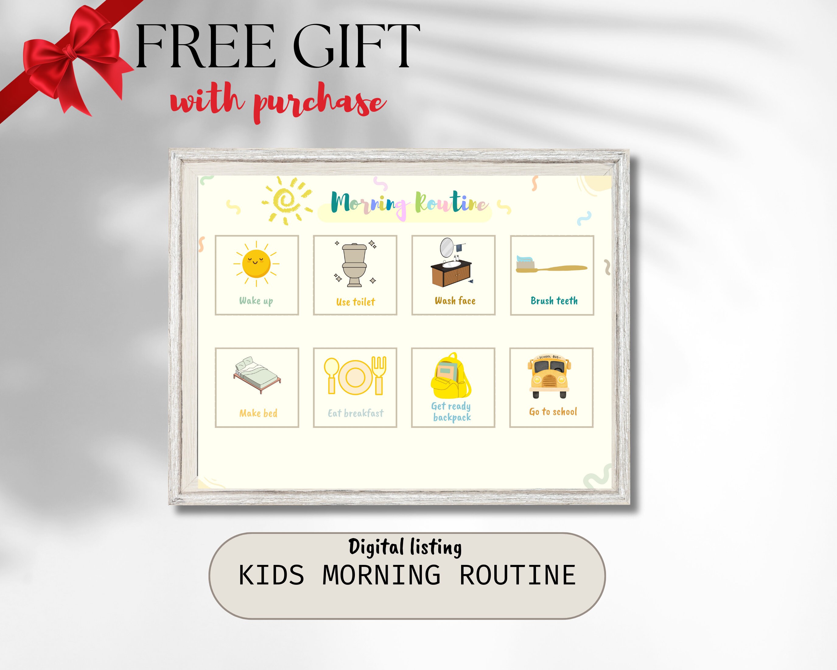 Printable Morning Routine Chart / FREE Gift With Purchase / - Etsy
