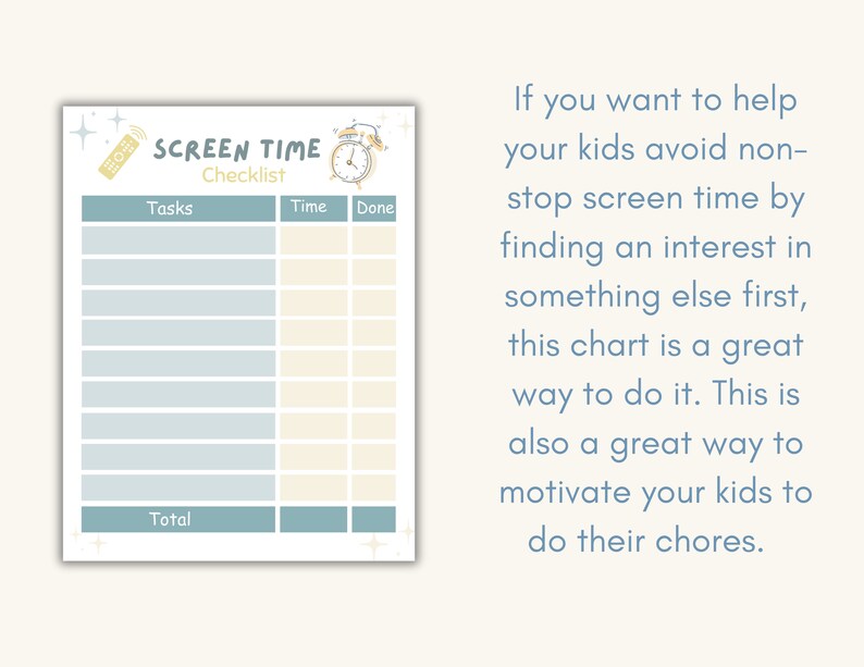 Editable Chore Chart for Kids Printable Personalized Chart Kids Daily ...
