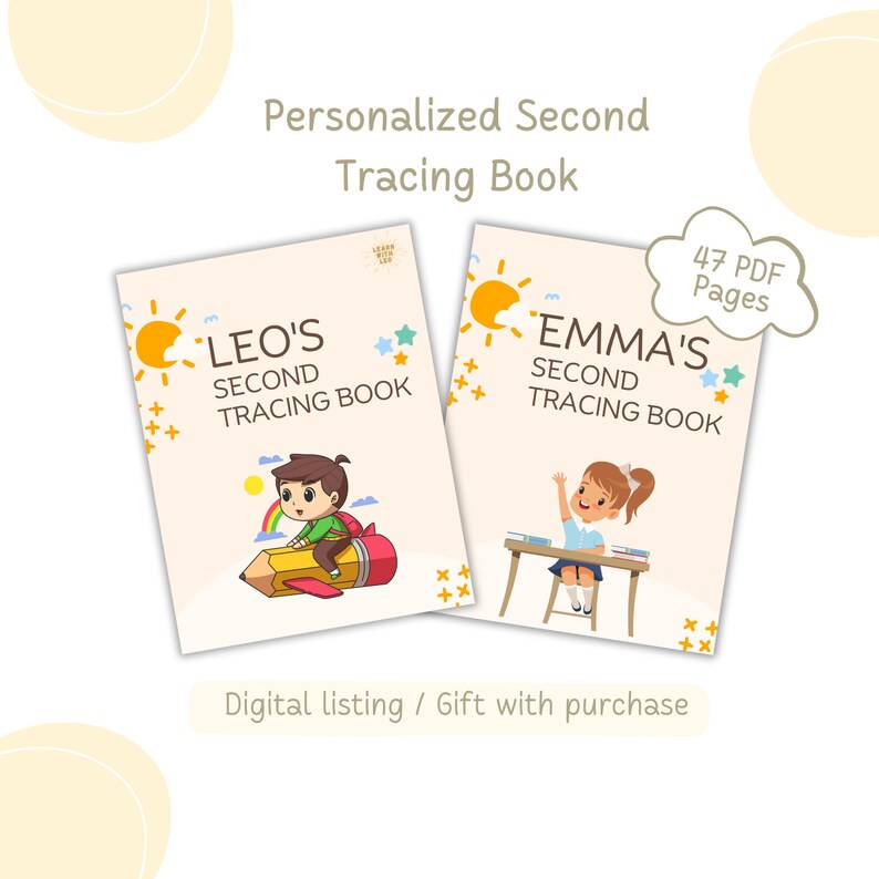 Personalized Second Tracing Book for Toddlers - Etsy