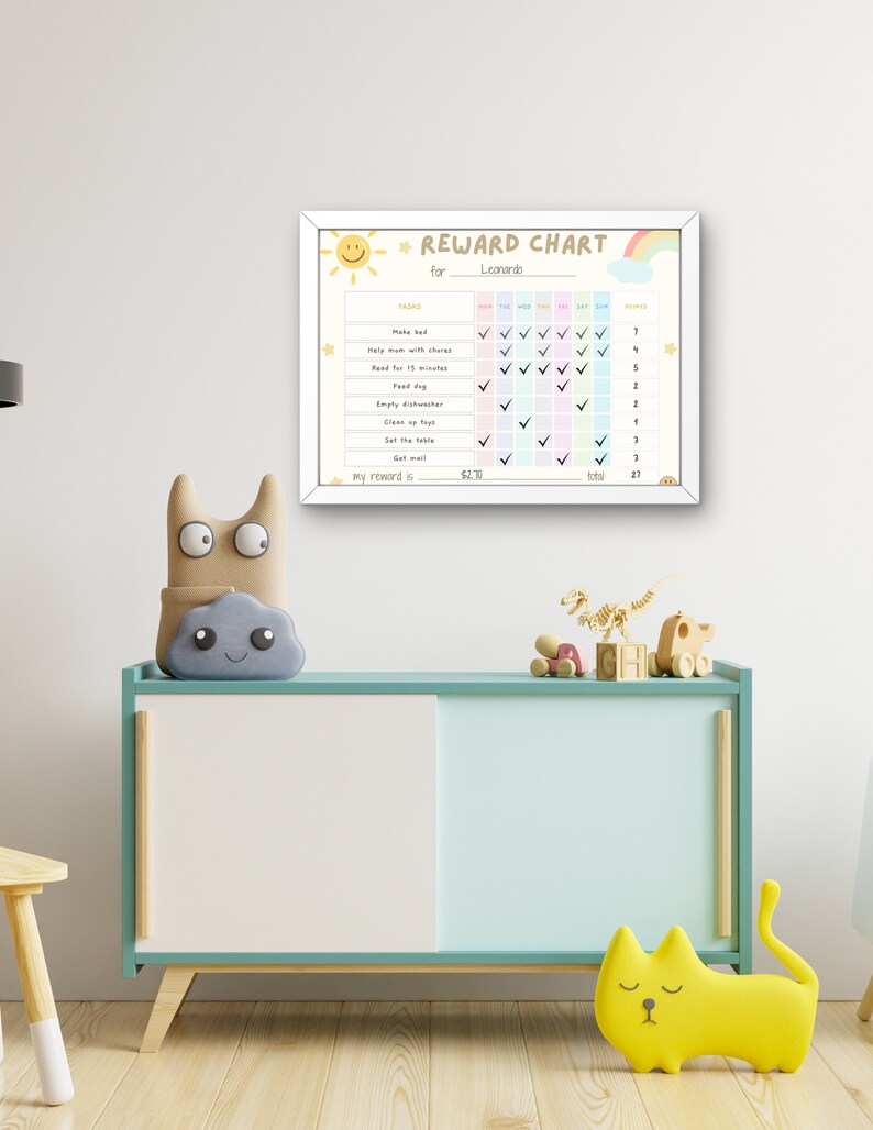 Editable Reward Chart for Kids | Printable | Kids Daily Weekly ...