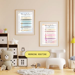 Printable Girl's Morning Routine Chart: Editable Visual Schedule ...