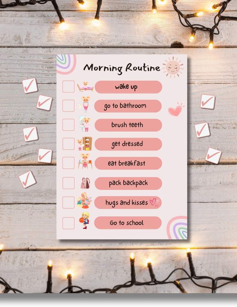 Matching Morning and Bedtime Routine Chart / Toddler Routine / Editable ...