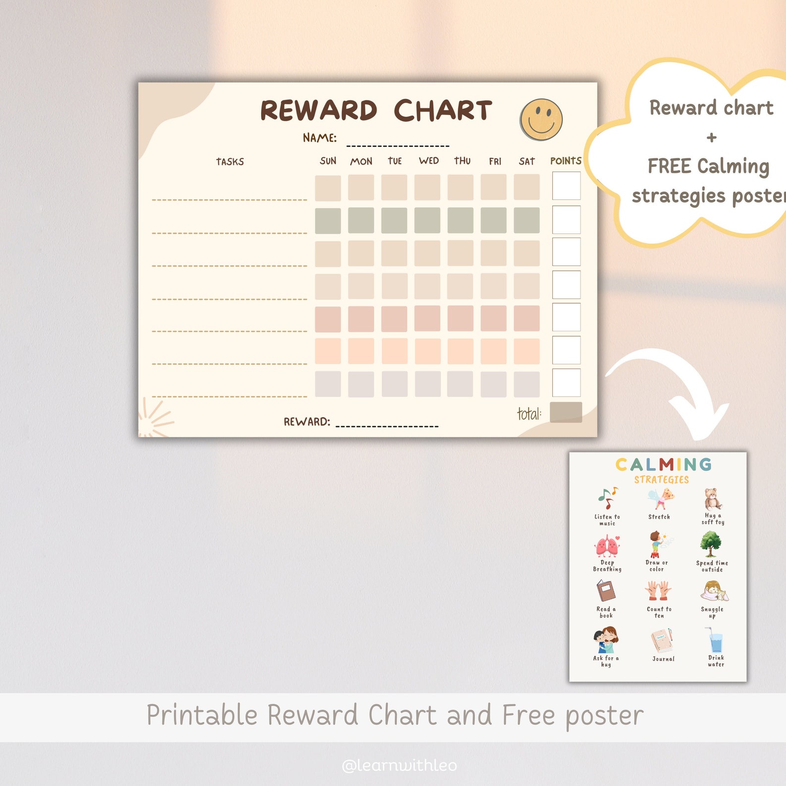Editable Reward Chart for Kids Printable Kids Daily Weekly ...