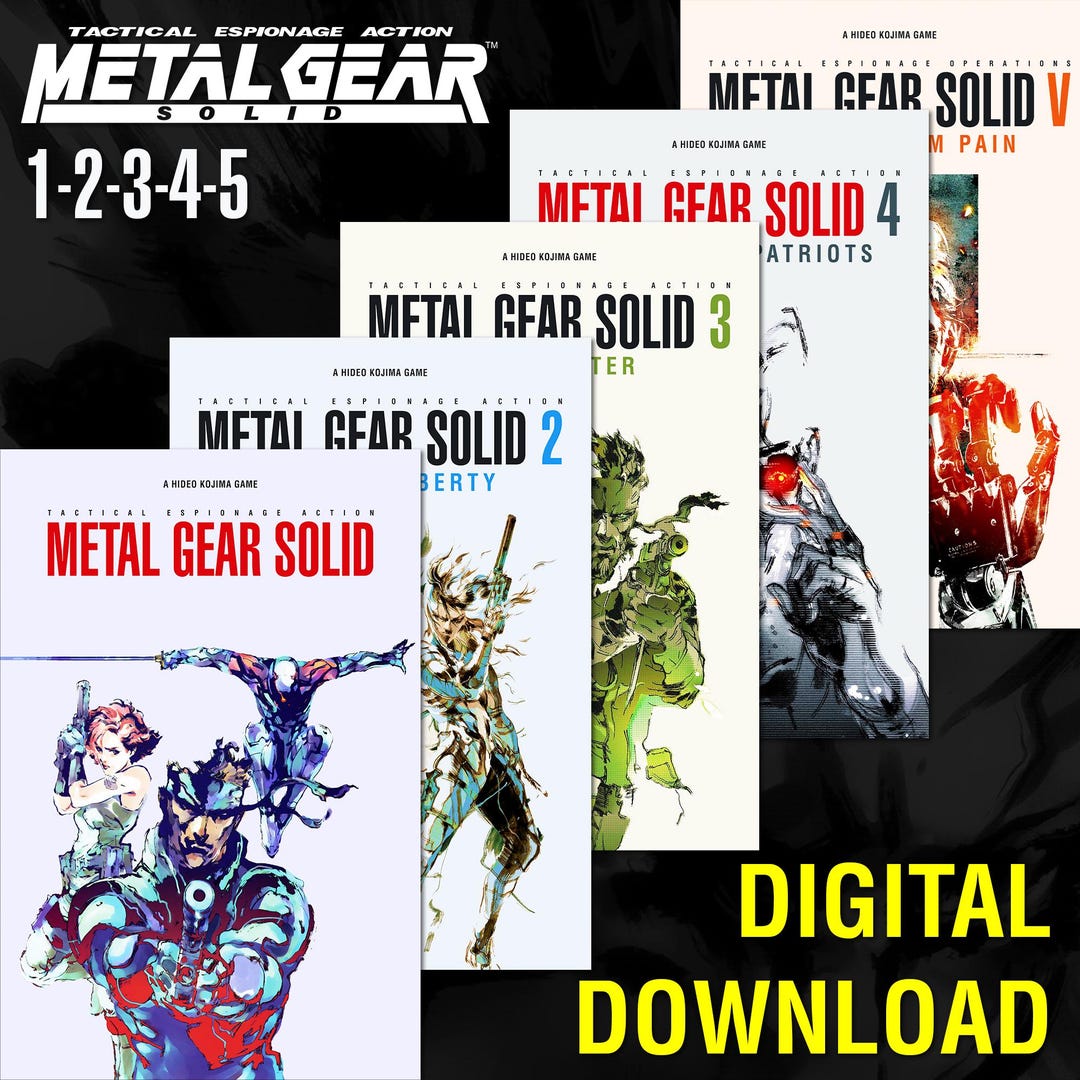 Metal Gear Solid 1 - 5 Posters, Printable Ready Download, Minimalist ...