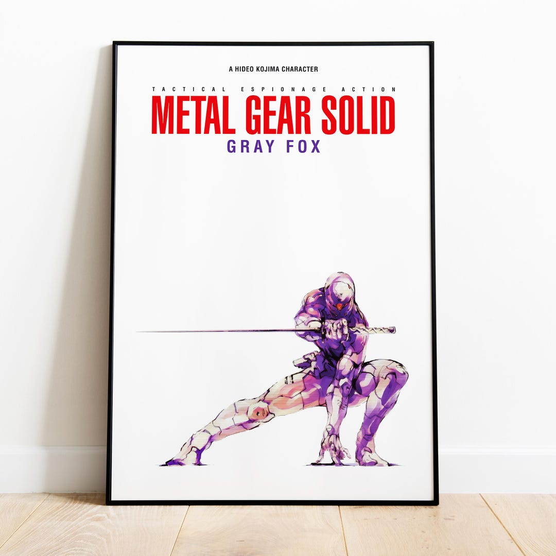 Metal Gear Solid Gray Fox Poster, Printable Ready Download, Minimalist ...