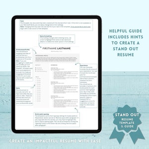 Stand Out Resume Template & Guide: Career CV (word .doc) - Etsy