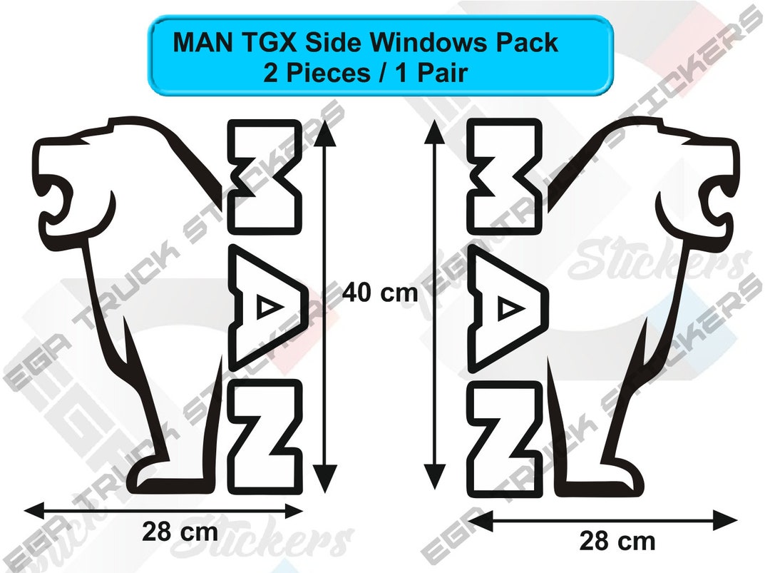 Man TGX Truck Cab Window Stickers pair Windows Screen - Etsy