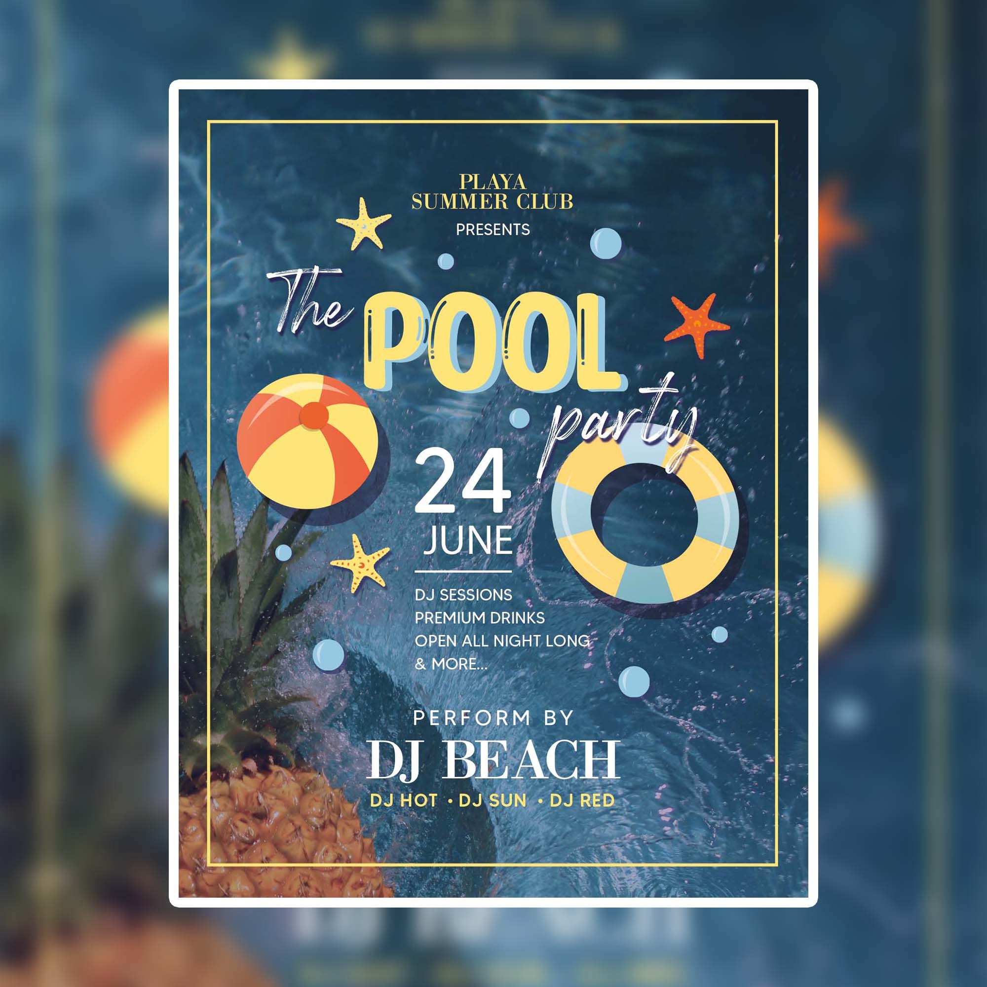 Night Pool Party Flyer