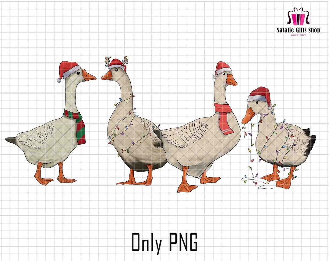Funny Goose Christmas Lights Png, Farm Animal Christmas, Goose Bumps ...