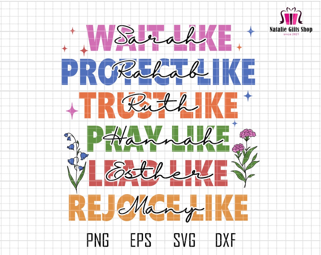 Woman of the Bibble Svg, Wait Like Sarah Svg,christian Quotes, Boho ...