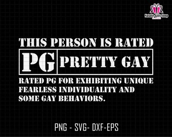 This Person is Rated Pretty Gay Svg, Say Gay Svg, LGBTQ Svg, Read ...