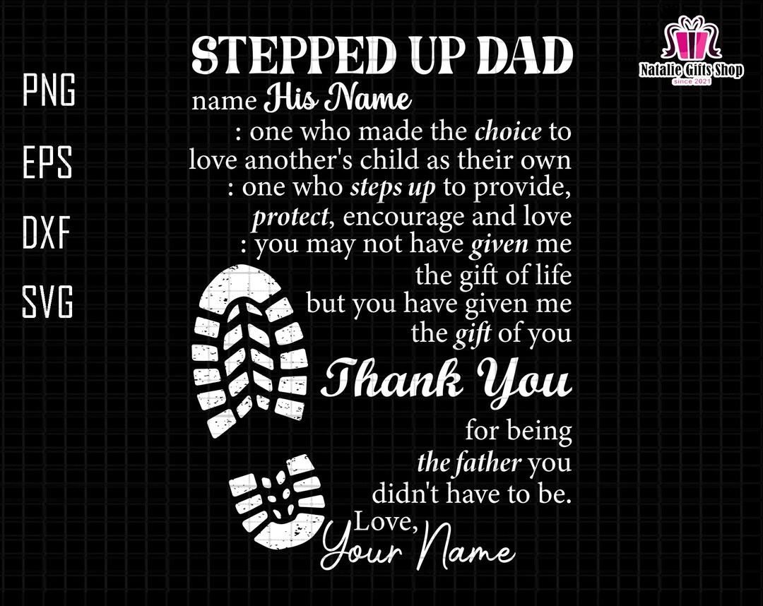 Stepped up Dad Svg, Stepdad Svg, Best Stepdad Svg, Bonus Dad Svg, Gift ...