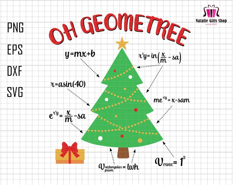 Oh Geome Tree Svg, Christmas Math Teacher Svg, Geometry Teacher Svg ...
