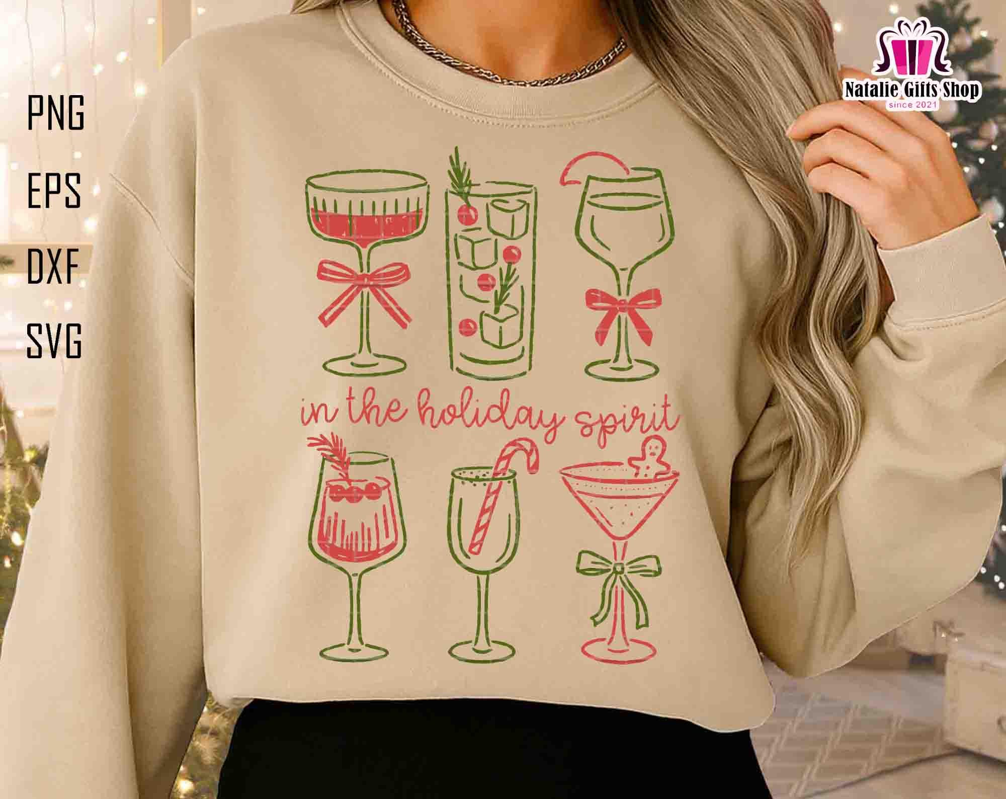 In the Holiday Spirit Svg, Christmas Cocktails Svg, Festive Party ...