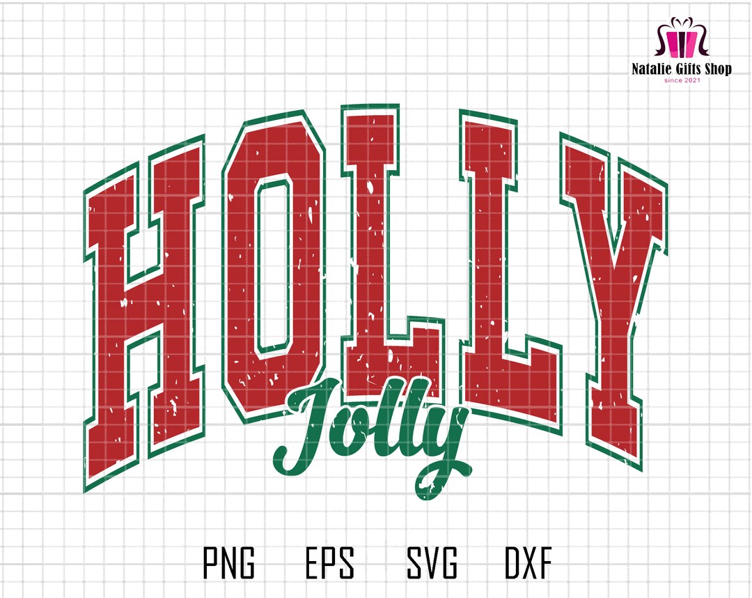 Holly Jolly Svg, Merry Christmas Svg, Retro Christmas Svg, Christmas ...
