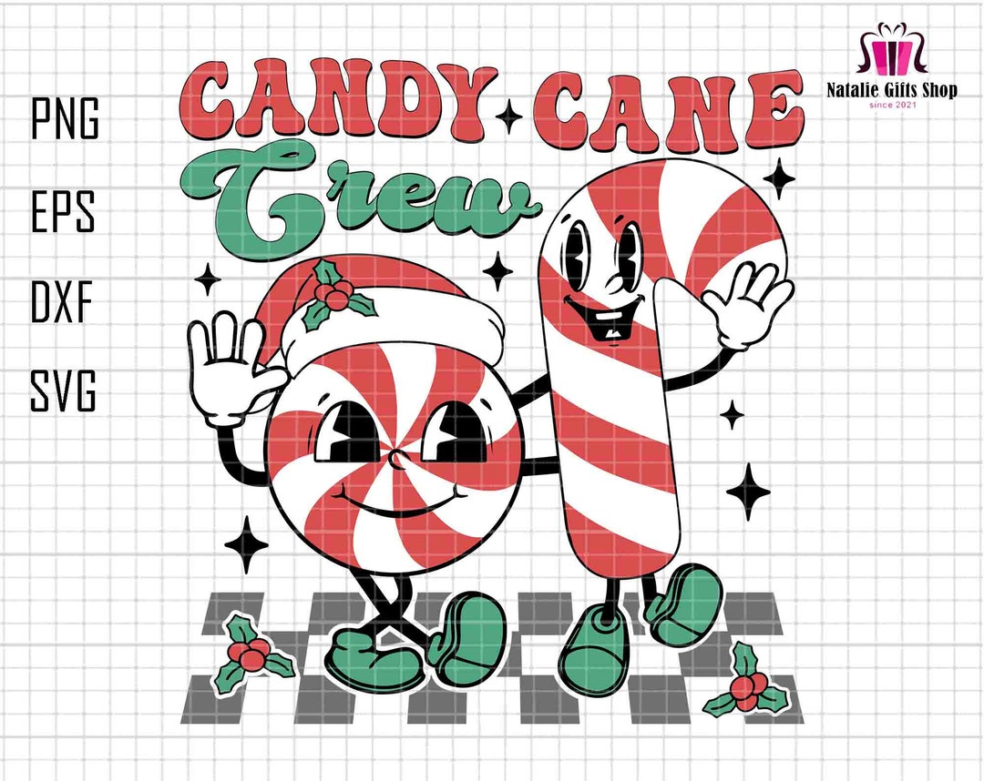 Candy Cane Crew Svg, Merry Christmas Svg, Christmas Season Svg, Retro ...