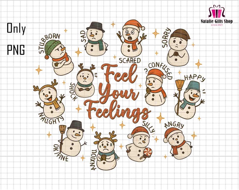 Feel Your Feelings Png, Christmas Snowman Png, Mental Health Awareness ...