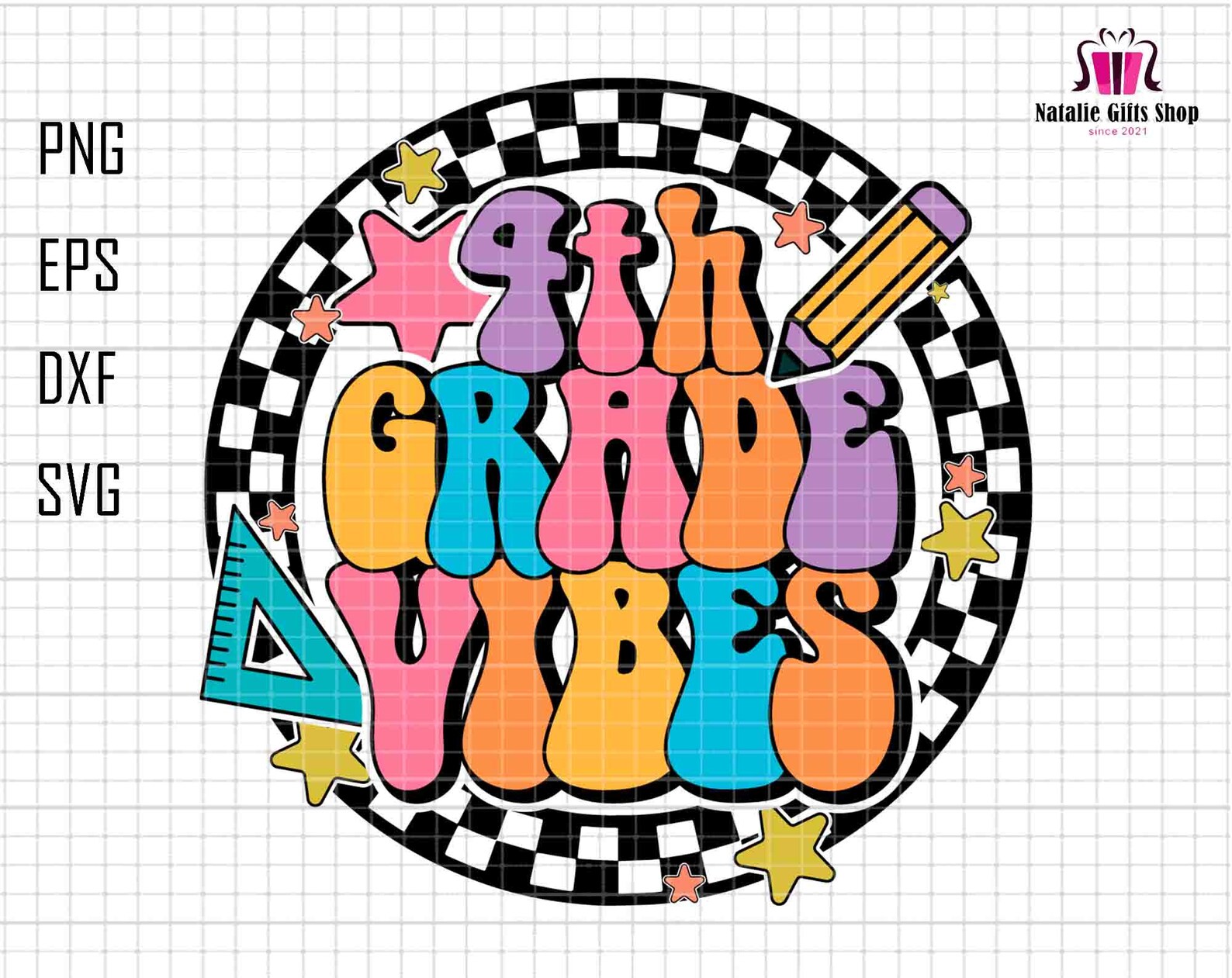 4th Grade Vibes Svg, 4th Grade Teacher Svg, Fourth Grade Printable ...