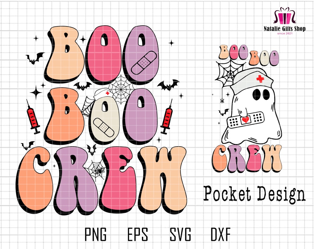 Boo Boo Crew Svg, Retro Halloween Svg, Ghost Nurse Svg, Cute Ghost Svg ...