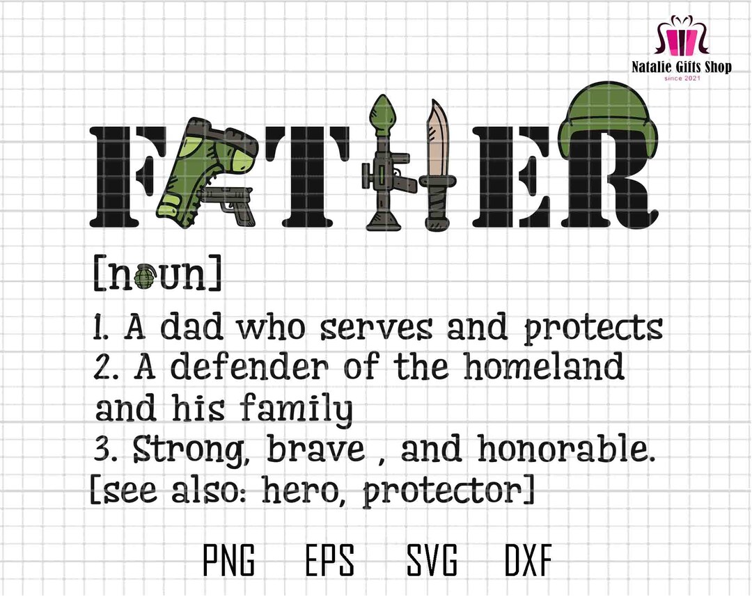 Father Military Svg Png, Father Defination Svg, Father's Day, Dad Svg ...
