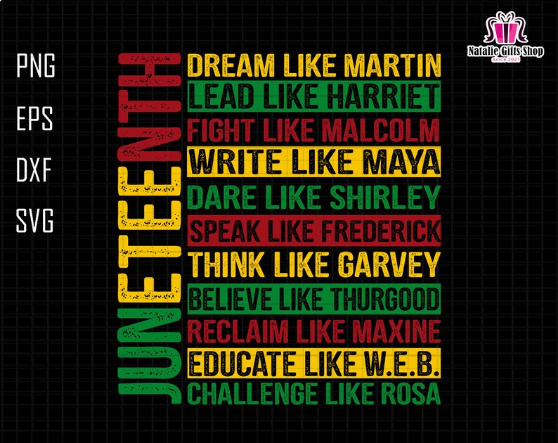 Juneteenth Dream Like Svg Png, Juneteenth 1865 Svg, Juneteenth Svg ...