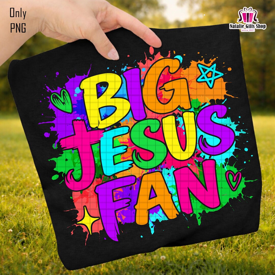 Big Jesus Fan Png, Bible Verse Png, Religious Png, Colorful Party ...