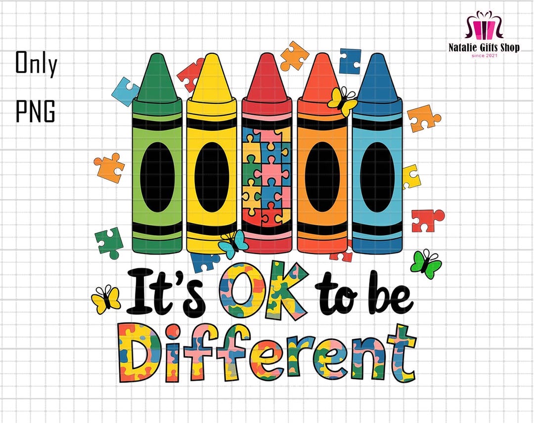 It's Ok to Be Different Autism Crayon Png, Autism Teacher Png, Puzzle ...