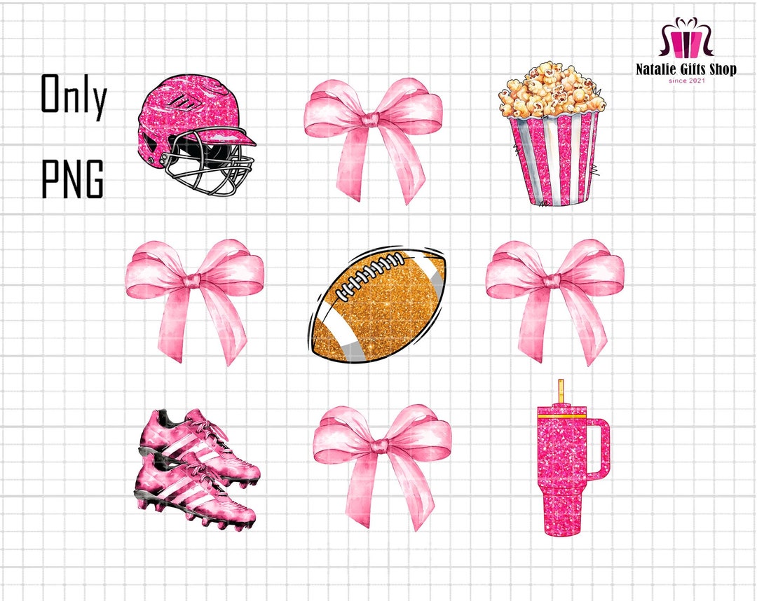 Football Coquette Bow Png, Soft Girl Era Png, Retro Football Png ...