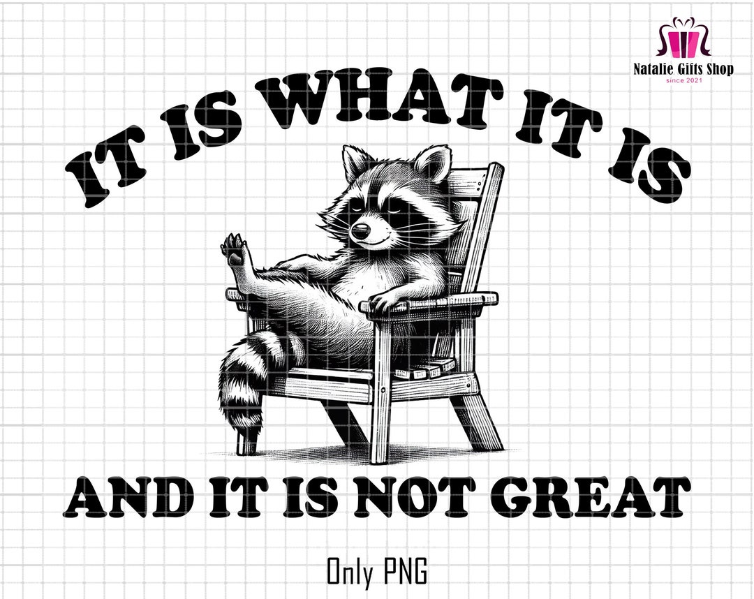 It is What It is and It is Not Great Png, Funny Raccoon Png, Raccoon ...