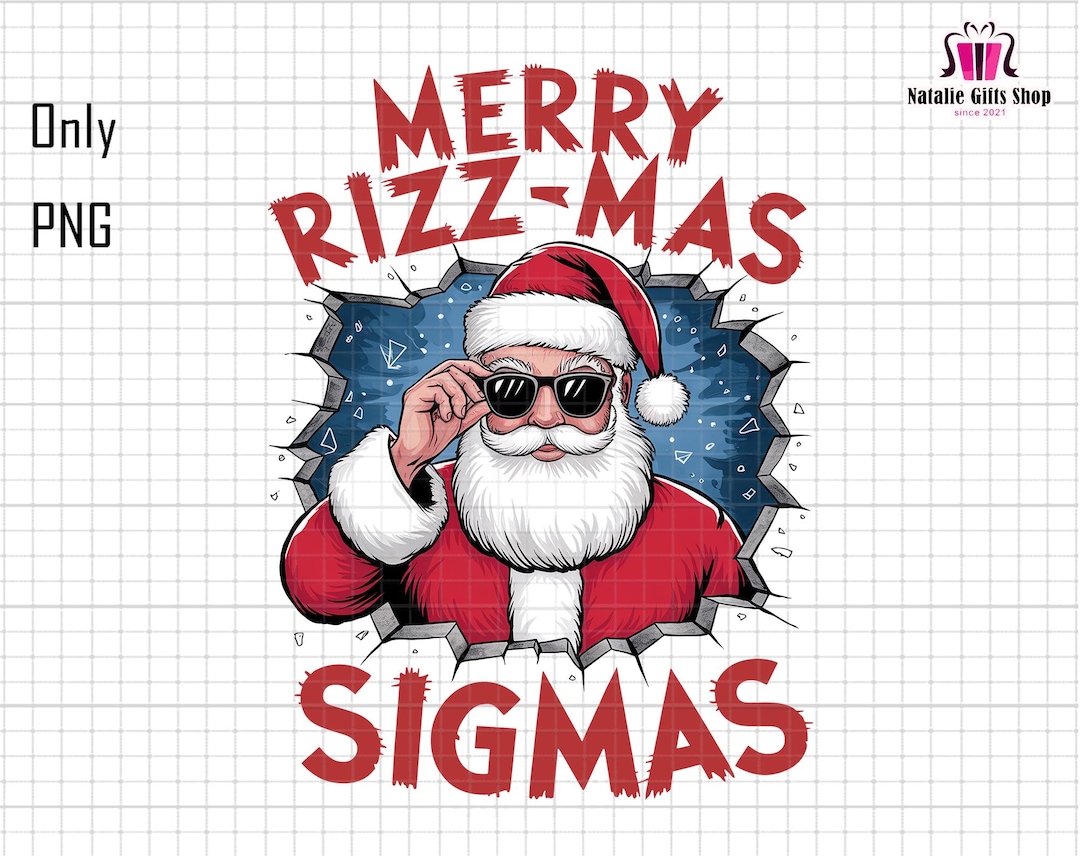 Merry Rizz Mas Sigmas Santa Png, Sigma Hat Santa Png, Rizzmas Santa Png ...