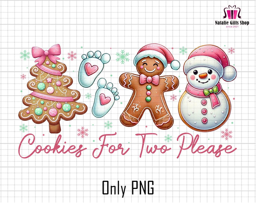 Cookies for Two Please Png, Pregnancy Announcement Christmas Png ...