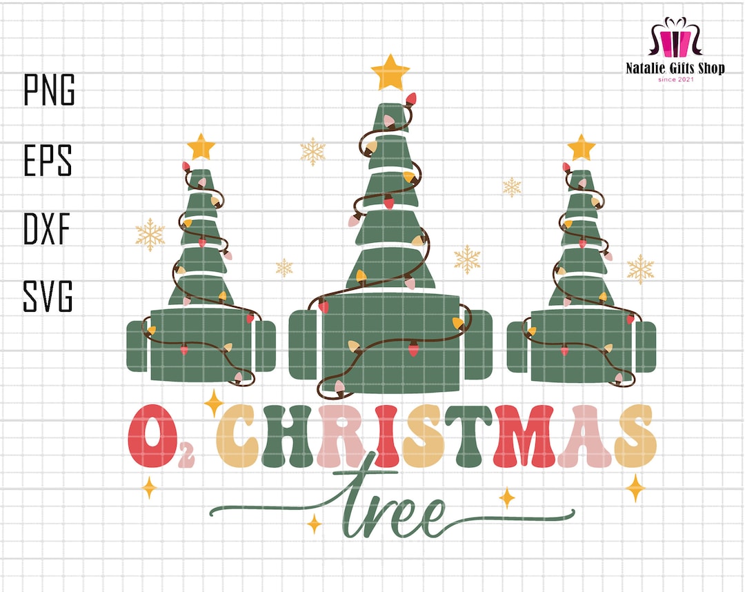 O2 Christmas Tree Svg, Respiratory Therapist Christmas Svg, Pulmonary ...