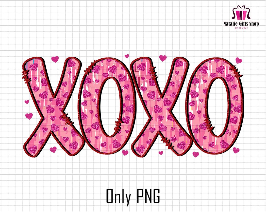 XOXO Valentine Heart Png, Valentine Vibes Png, Girls Valentine Pink Png ...