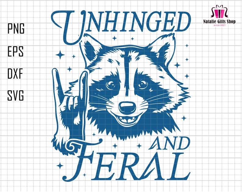 Unhinged and Feral Svg, Funny Opossum Svg, Rock’n Feral Possum Svg ...