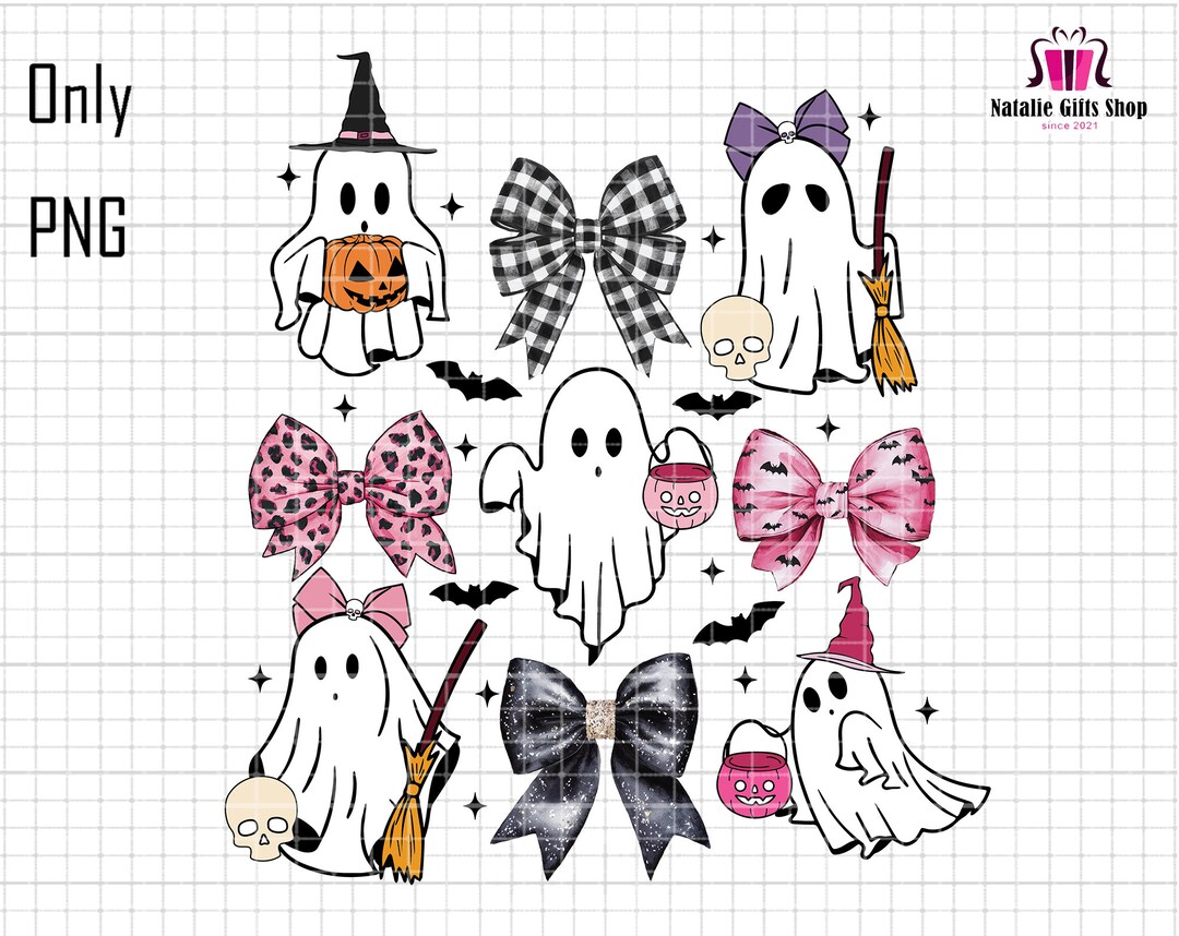 Coquette Halloween Png, Halloween Pumpkin Png, Cute Ghost Png, Spooky ...
