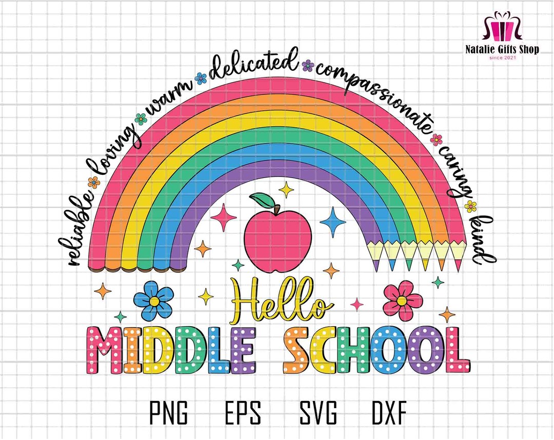 Hello Middle School Svg, Middle School Era Svg, 5th Grade Graduation ...