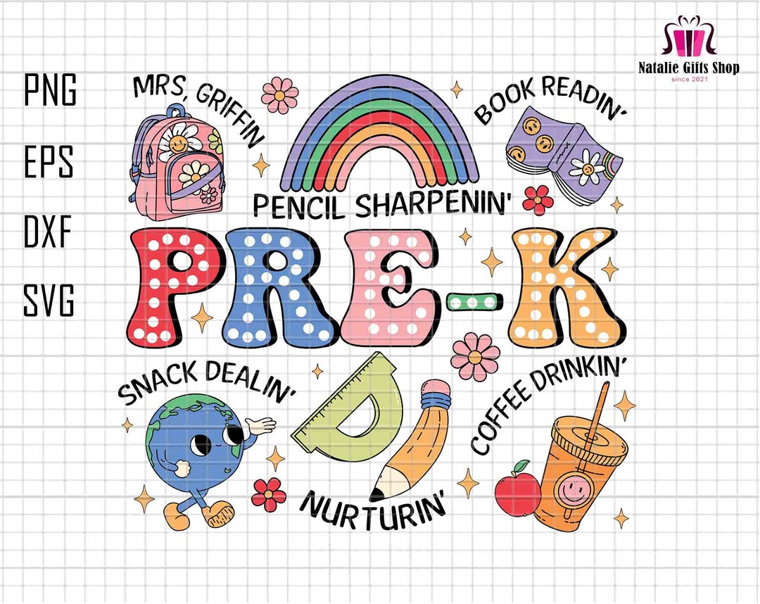Pre K PNG SVG, Pre K Teacher Svg, Pre K Students Svg, Retro Teacher Svg ...