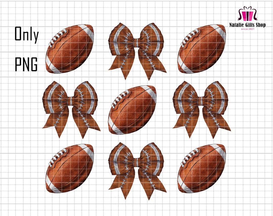 American Football Coquette Bow Png, Game Day Png, Fall Football Png ...