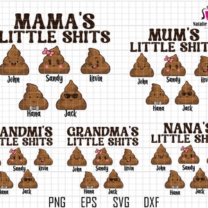 Personalized Mama's Little Sh*ts Svg Bundle, Mum Grandmi Grandma Nana ...