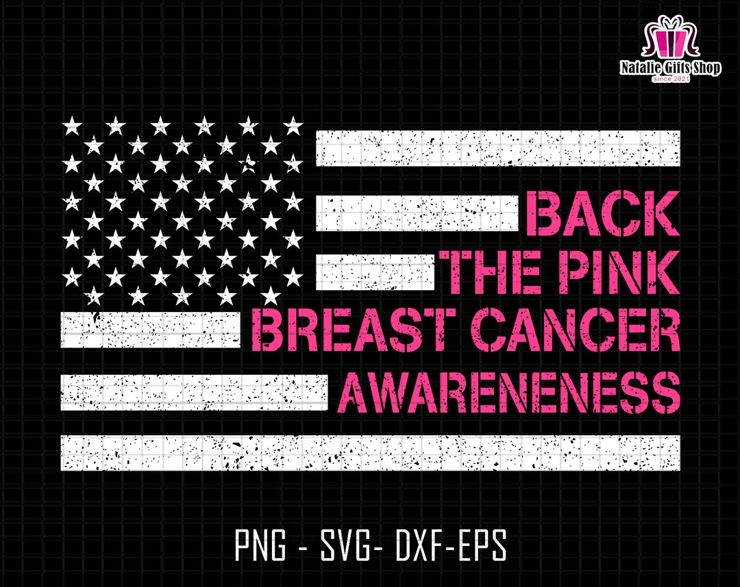 Back the Pink American Flag Svg, Breast Cancer Awareness Svg, Pink ...