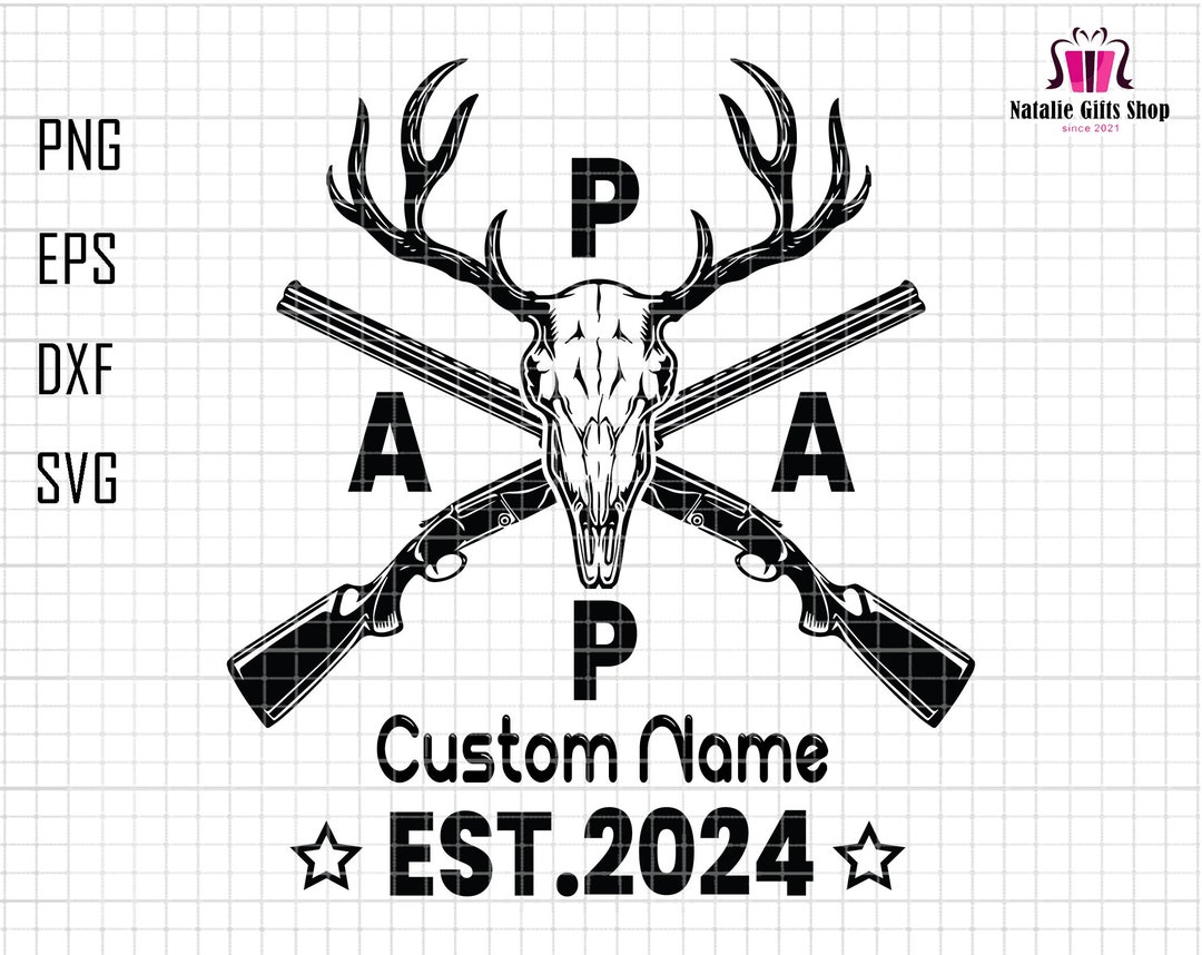 Personalized Papa 2024 Svg, Dad Gun Svg, Fathers Day Svg, Hunting Dad ...