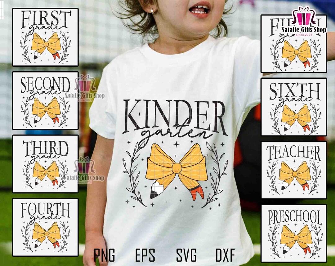 Coquette Pencil Bow Svg Png Bundle, Back to School Svg Bundle, Retro ...