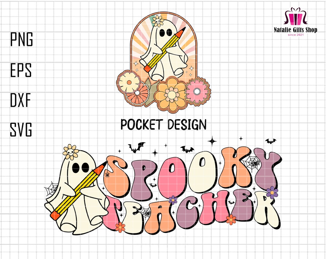 Spooky Teacher Svg, Halloween Svg, Retro Halloween Svg, Boo Ghost Svg ...
