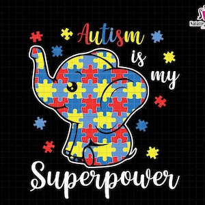 Autism is Mom Supper Power Svg, Autism Awareness Svg, Autism Puzzle Svg ...