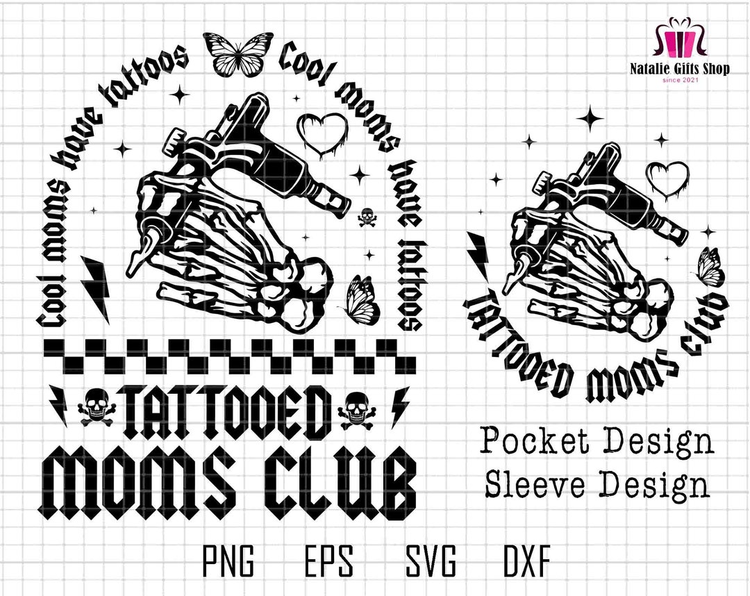 Tattooed Moms Club Svg, Cool Moms Have Tattoo Svg, Mental Health Svg ...
