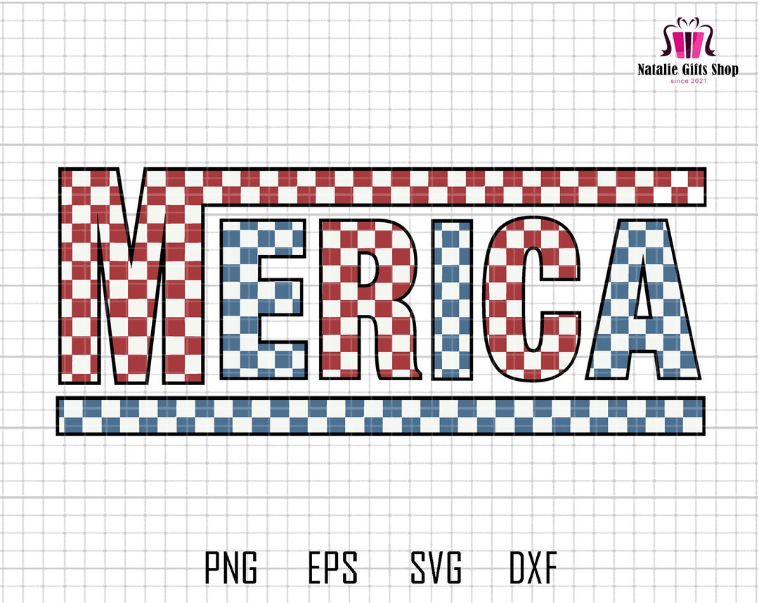 Checkered Merica SVG, Merica Svg, America Svg, Party in the USA Svg ...