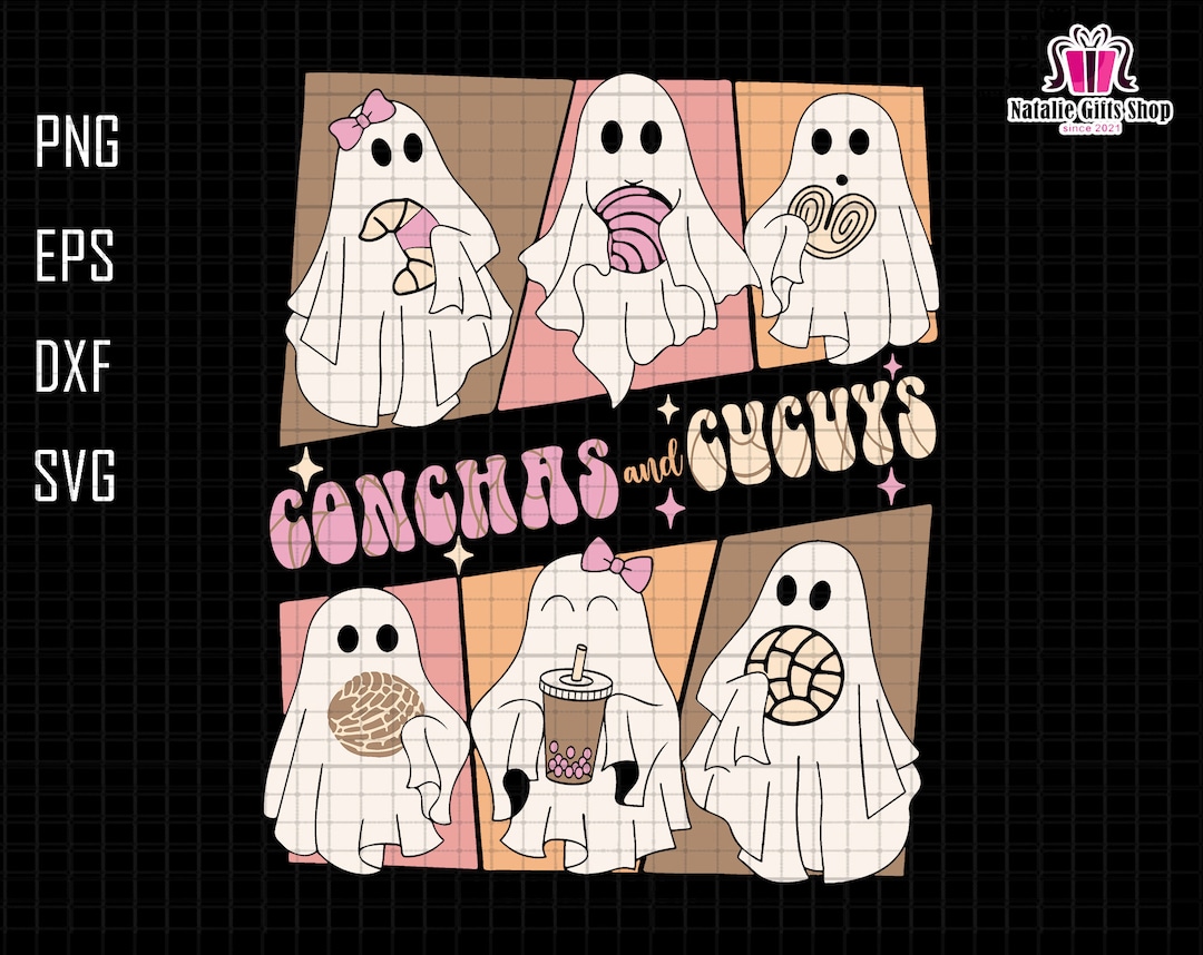 Conchas and Cucuys Mexican Ghost Svg, Spooky Conchas Svg, Halloween Svg, Cute Ghost Design ...