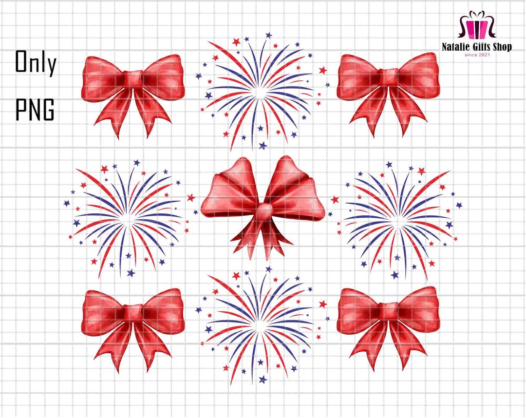 Coquette American Fireworks Png, 4th of July Sublimation Png, American ...