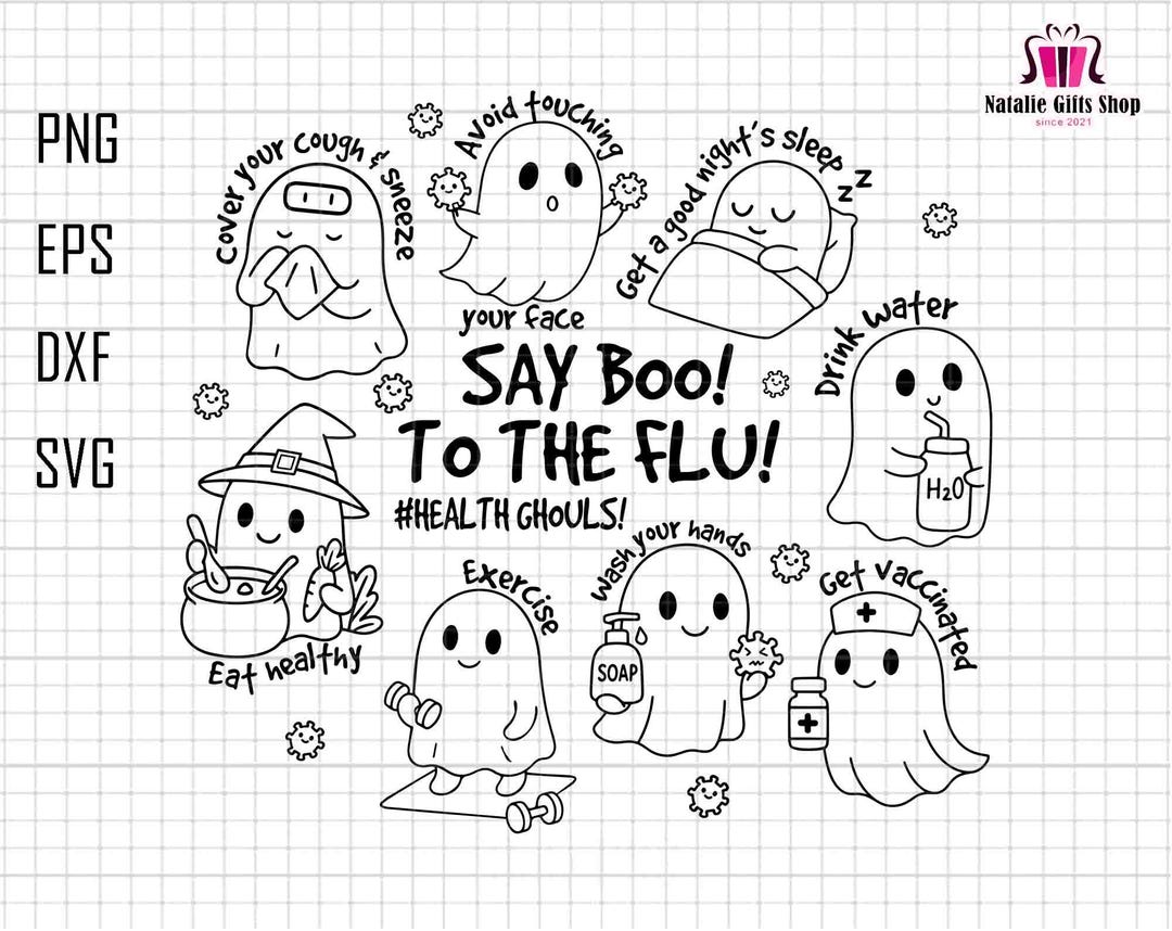 Say Boo to the Flu Svg, Health Ghouls Svg, Halloween Nurse Svg, Nurse ...