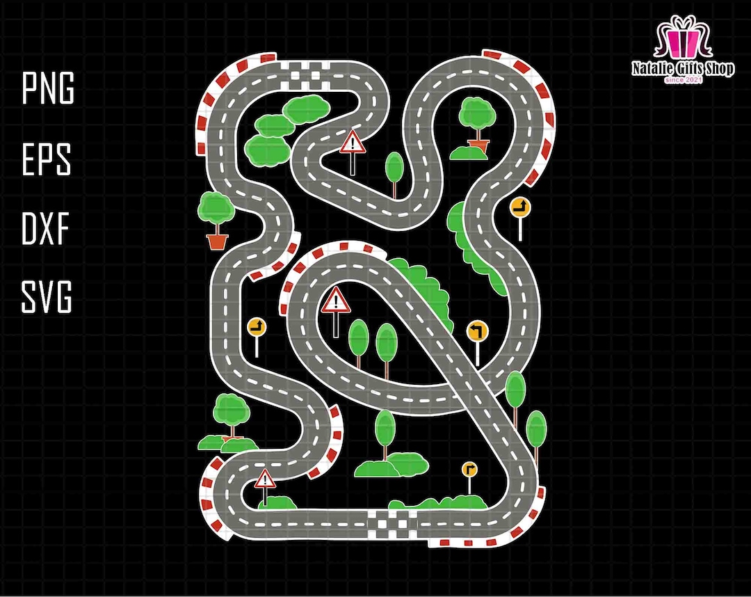 Dad Car Track Svg, Play Car Race on Dad Svg, Mat Road Car Race Track ...